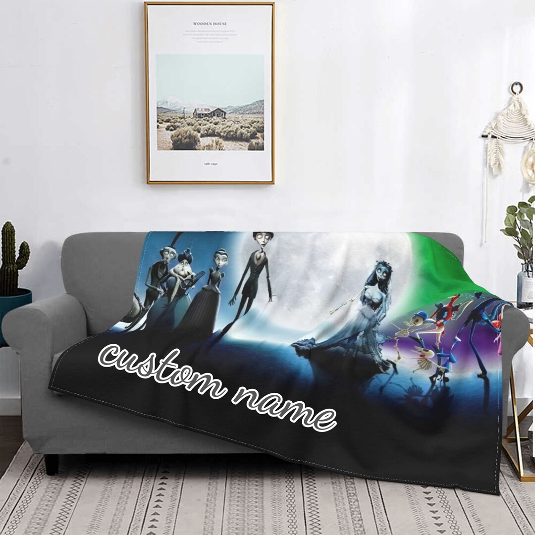 Custom Name Blanket Disney Corpse Bride Tapestry Personalized Blankets ...
