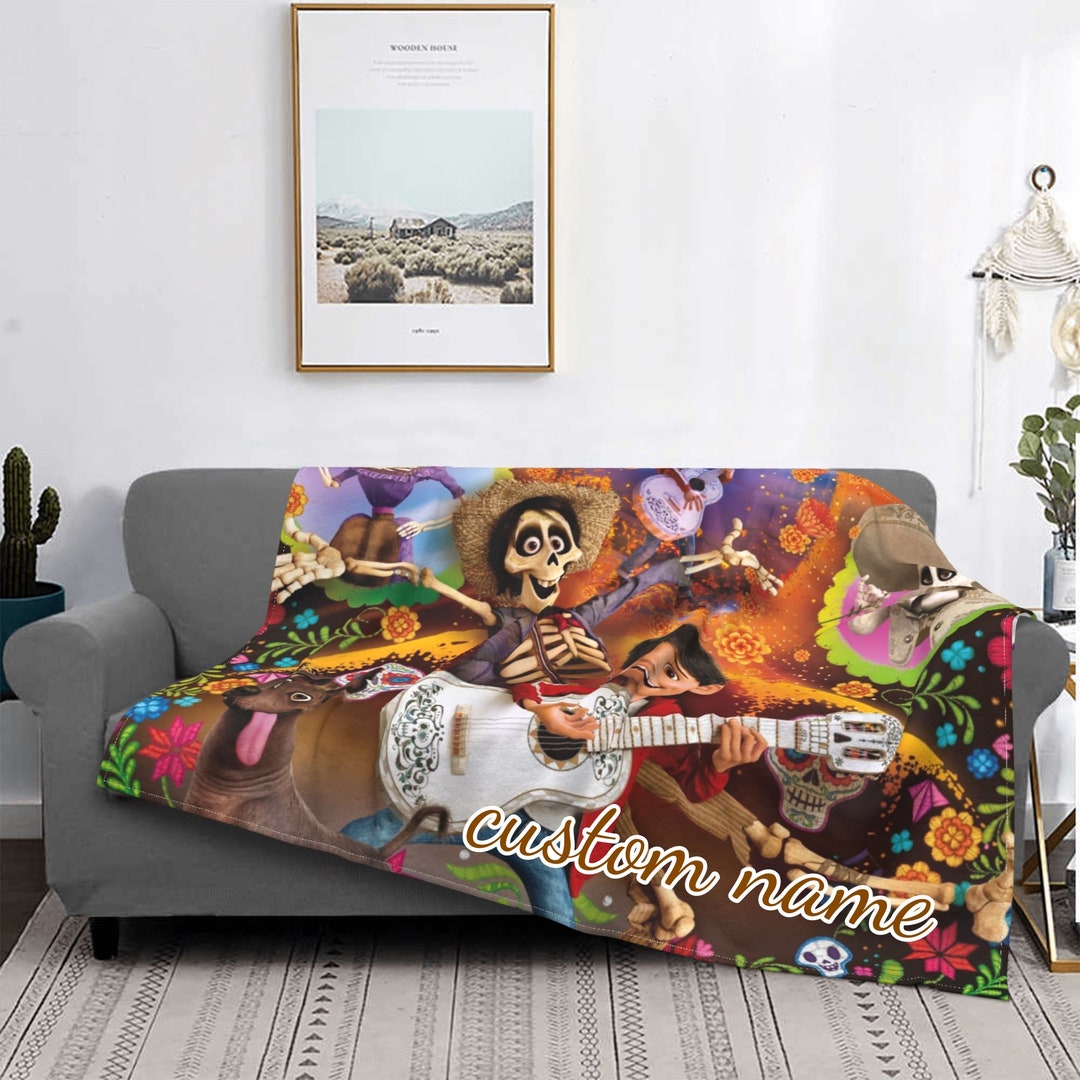Custom Name Blanket Disney COCO Tapestry Personalized Blankets Birthday ...