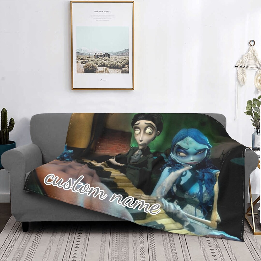 Custom Name Blanket Disney Corpse Bride Tapestry Personalized Blankets ...