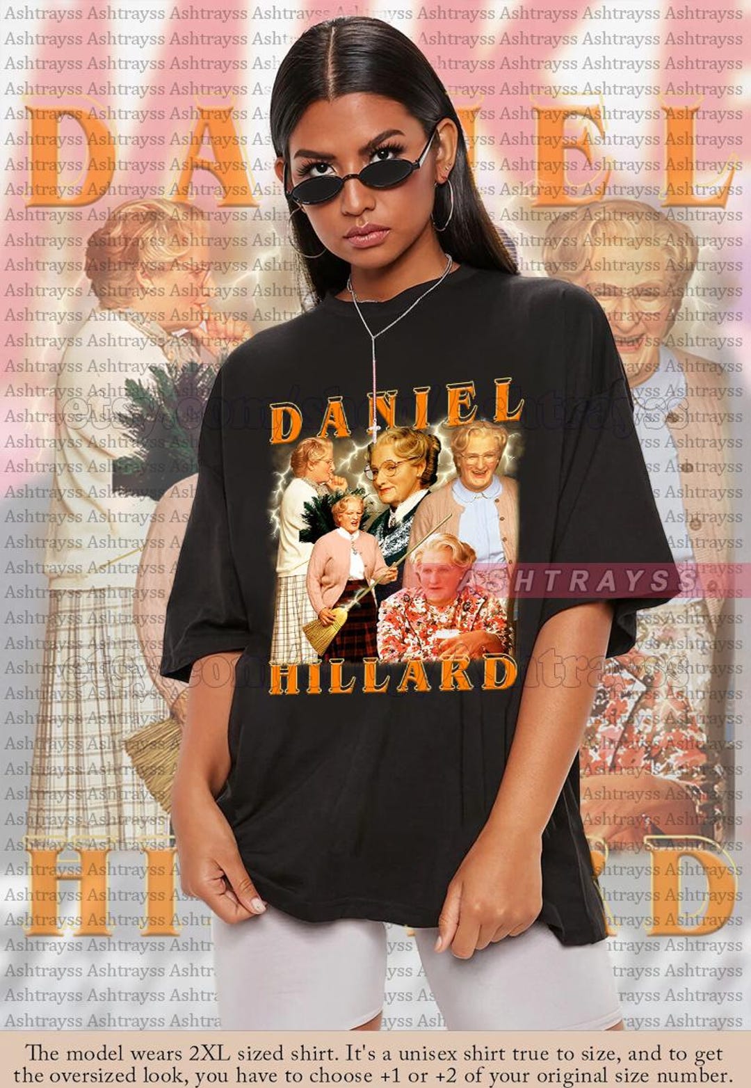 Robin Williams as Daniel Hillard, Mrs. Doubtfire Vintage Bootleg T ...
