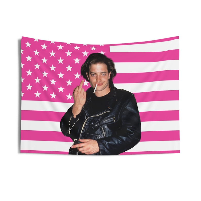 Brendan Fraser Leather Jackets Middle Finger Tapestries, Brendan Fraser ...