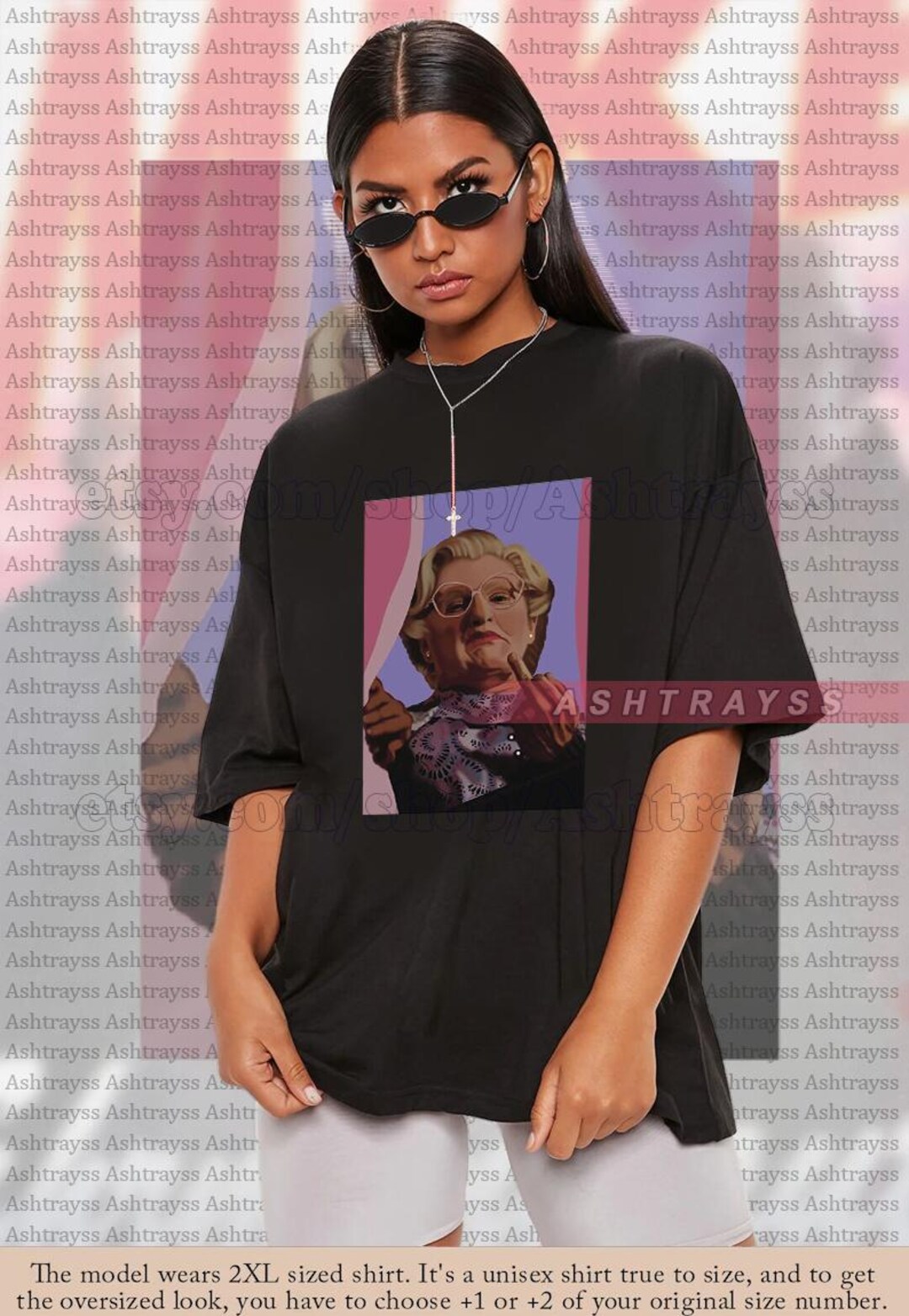 Robin Williams as Daniel Hillard, Mrs. Doubtfire Middle Finger T-shirt ...