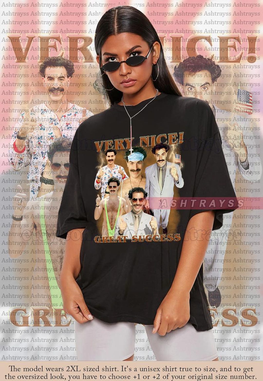 Borat Great Very Nice Great Success Vintage Bootleg Tee, Borat Very ...