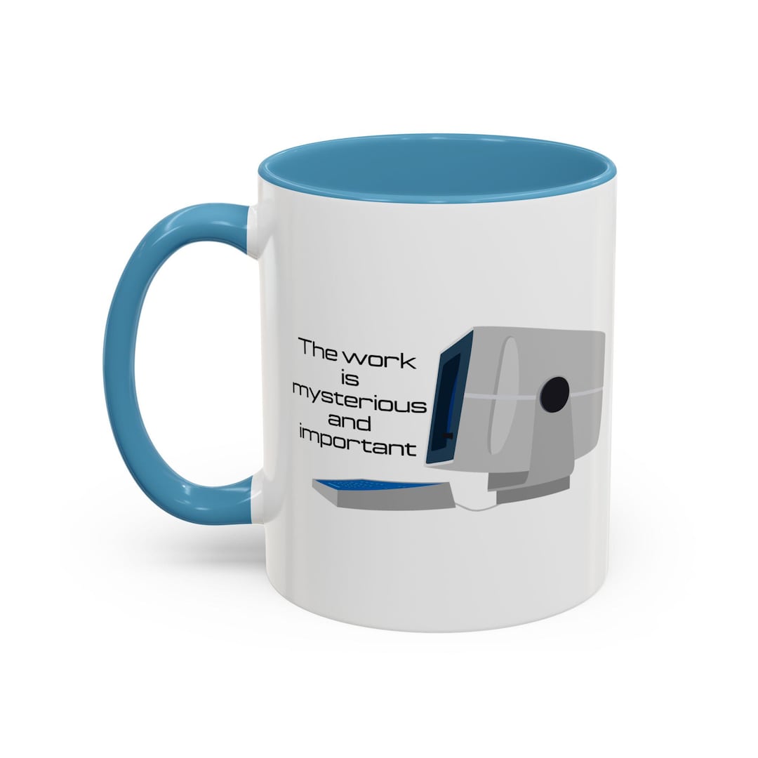 The Work is Mysterious and Important - Lumon Industries Accent Coffee Mug (11, 15oz), Light Blue ...