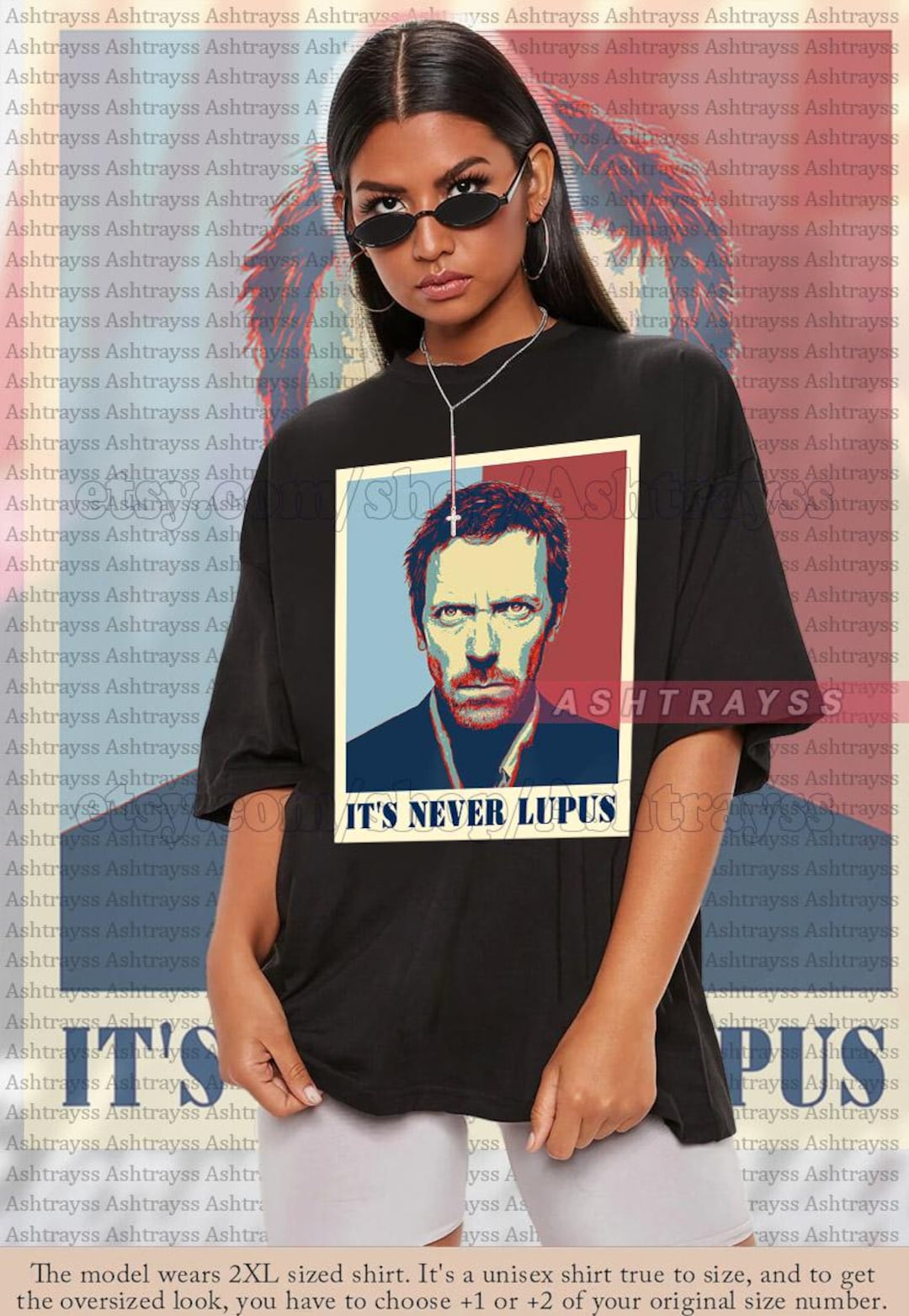 Dr. Gregory House It's Never Lupus Pop Art Style Tee, Hugh Laurie Funny ...