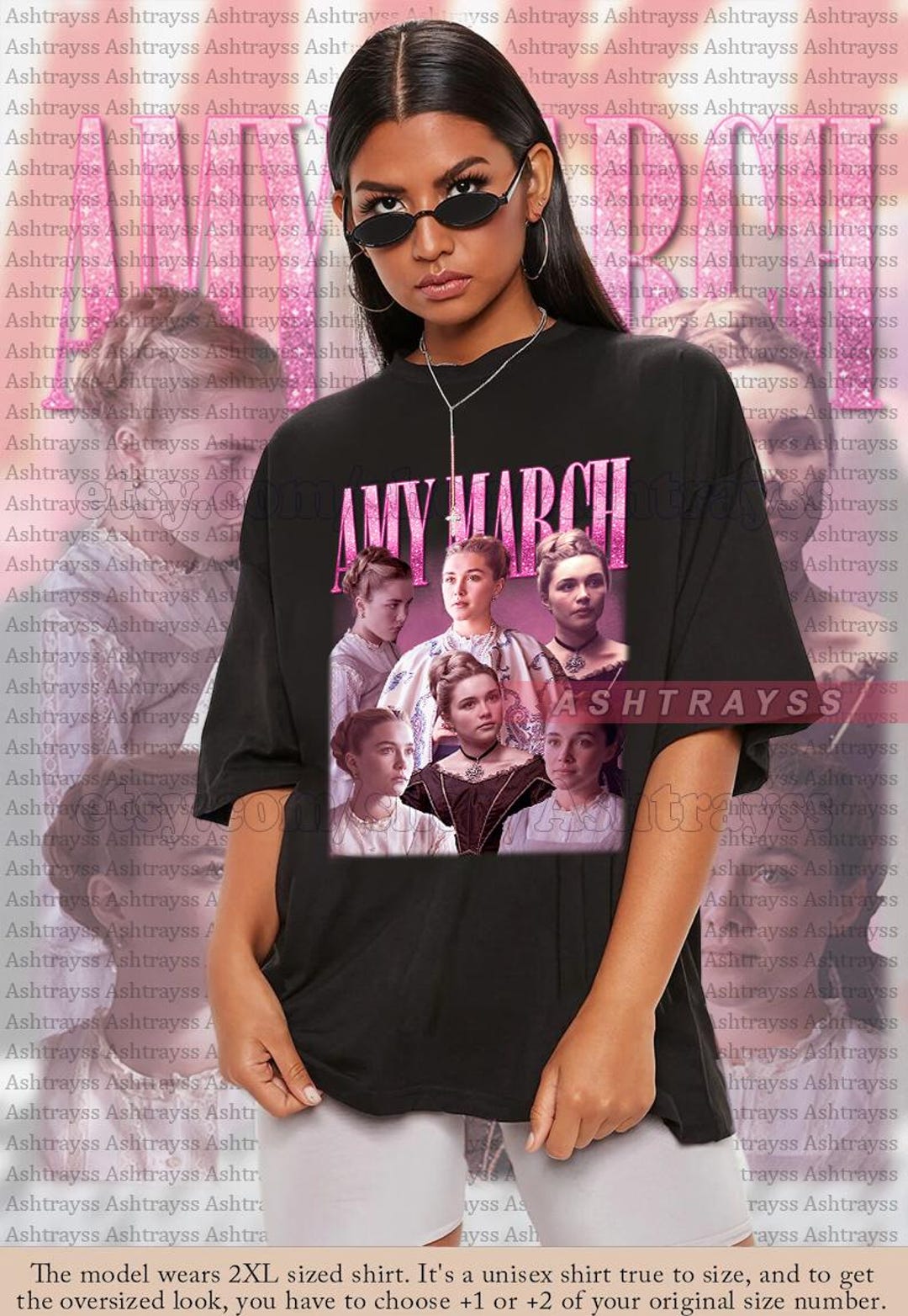 Florence Pugh as Amy March Tee, Amy March Vintage Bootleg Sweatshirt ...