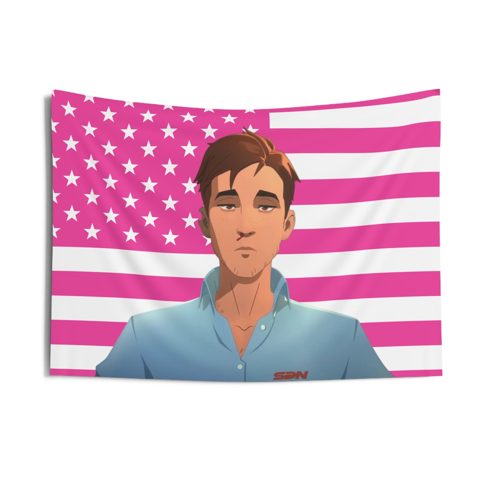 Mecha Man Nose Bleeding Flag, Mecha Man Indoor Wall Tapestries, Mecha ...