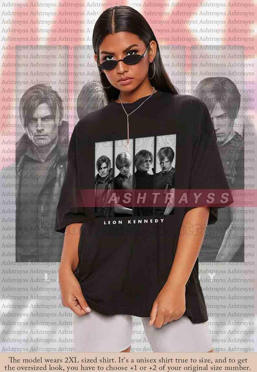 Leon Kennedy Vintage Black and White Shirt, Retro Leon S. Kennedy Tee ...