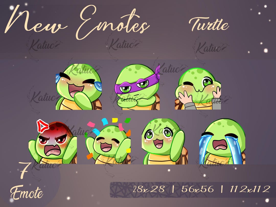 Twitch Emotes || Turtle Emotes for Streamers | Turtle Emotes | for ...