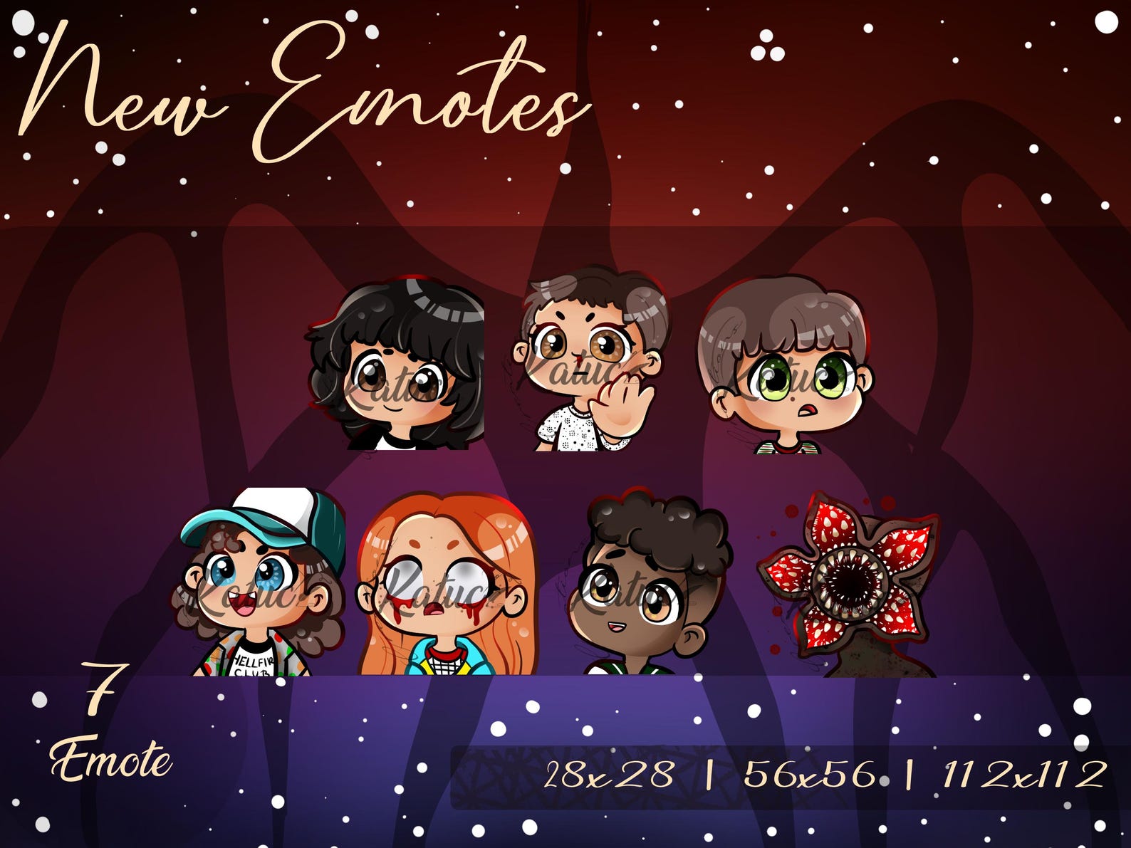 Stranger Things Inspired Emotes|twitch Emotes| Streamer Chat Emotes - Etsy