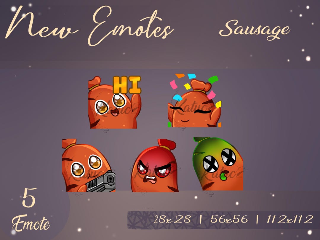Twitch Emotes || Sausage Emotes for Streamers | Sausage Emotes | for ...