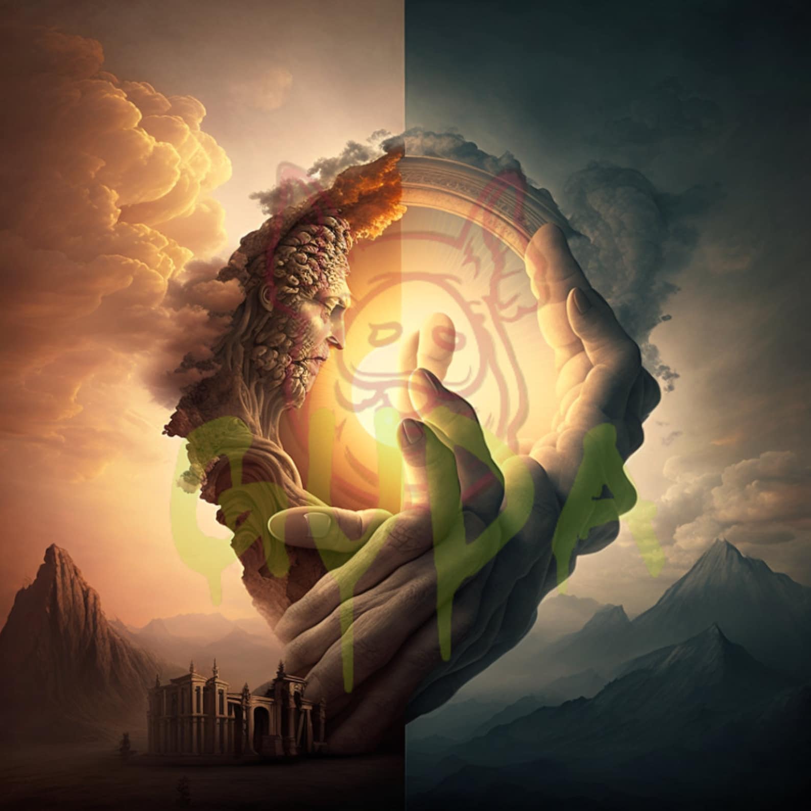 God and First Man Holding Hands Digital Download Digital Art Printable ...