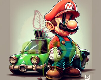 Super Mario's Graffiti Adventure Poster | Digital Download | Wall Art ...