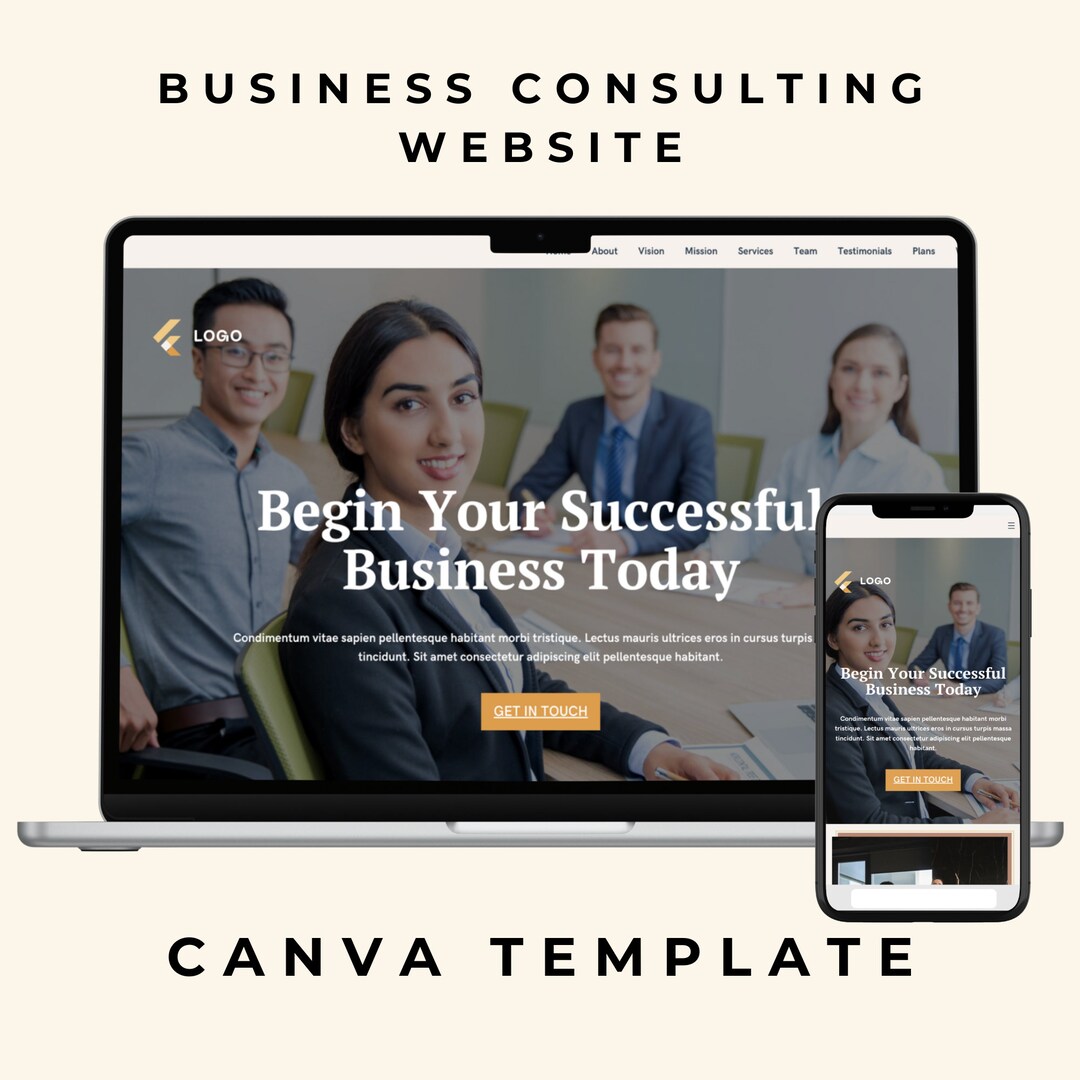 Business Consulting Website Template | Canva Editable | Consultant ...