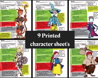 Cartoon Line Art Dungeons and Dragons 5E Character Sheet - Etsy