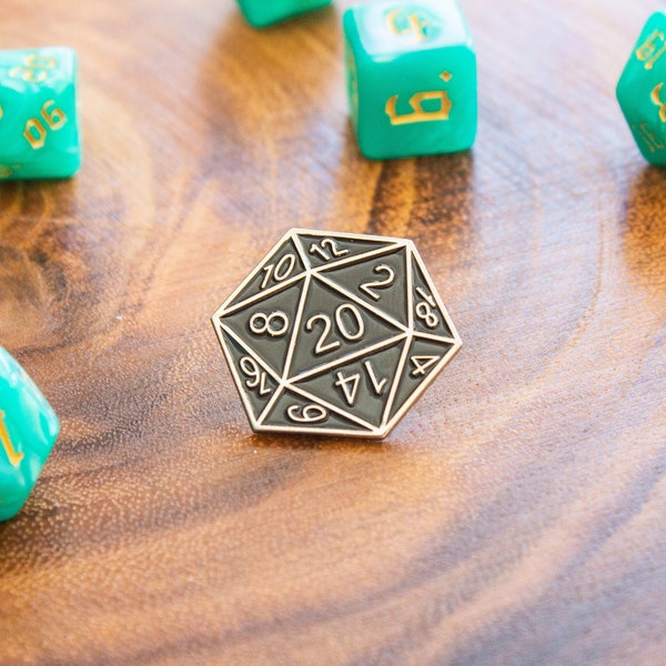 D20 Enamel Pin - Etsy