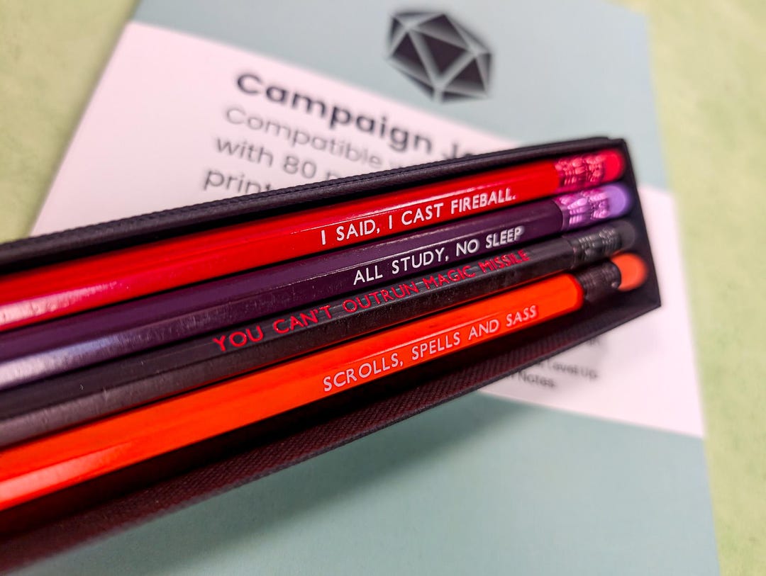 Wizard Pencils | Dnd Pencils | Dnd Notebook | Campaign Journal | RPG ...