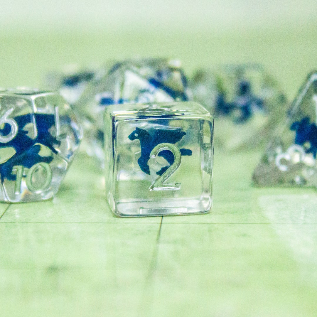 Pegasus Blue Dnd Dice Set Dungeons and Dragons Transparent See Through ...