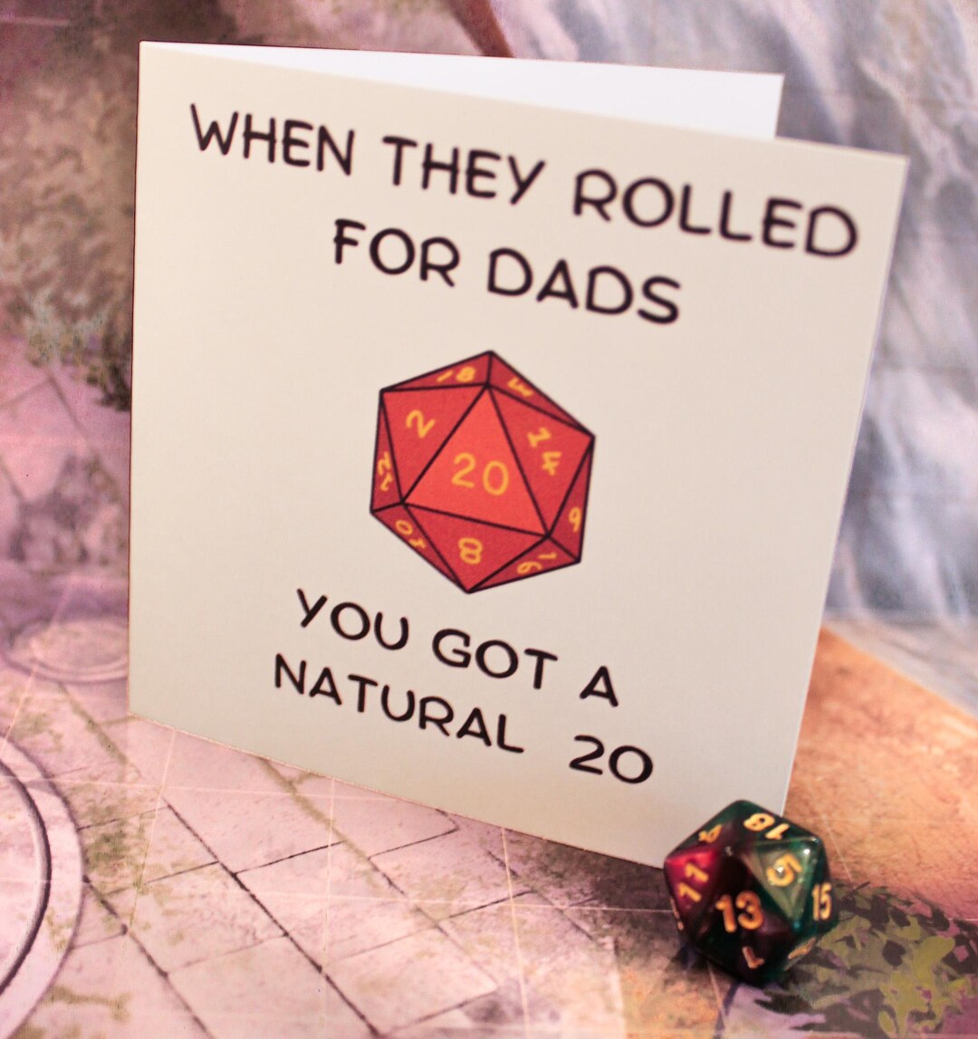 Dad Dnd Natural 20 Card. Can Be Used for Any Occasion and Personalised ...