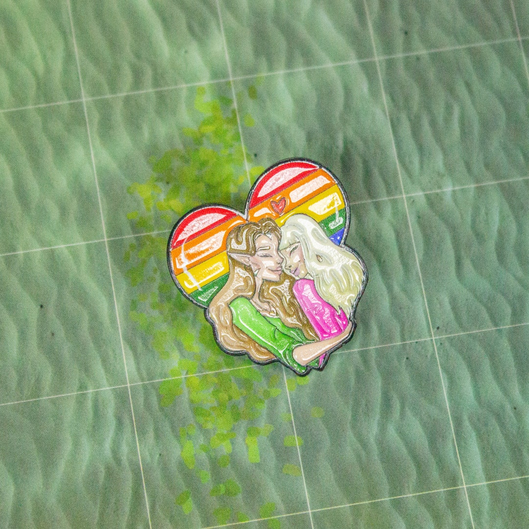 Dnd Pride Pin Lgbtq Elf Pin Enamel Pin Dnd Pride Heart Lesbian Pin Dungeons And Dragons Dnd Etsy