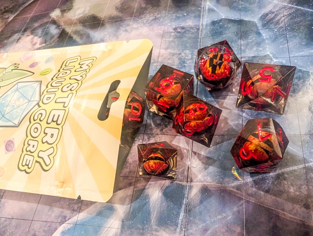 Liquid Core Eye Dice Set Mystery Bag for Dnd | Sharp Edge Dice | Dragon ...