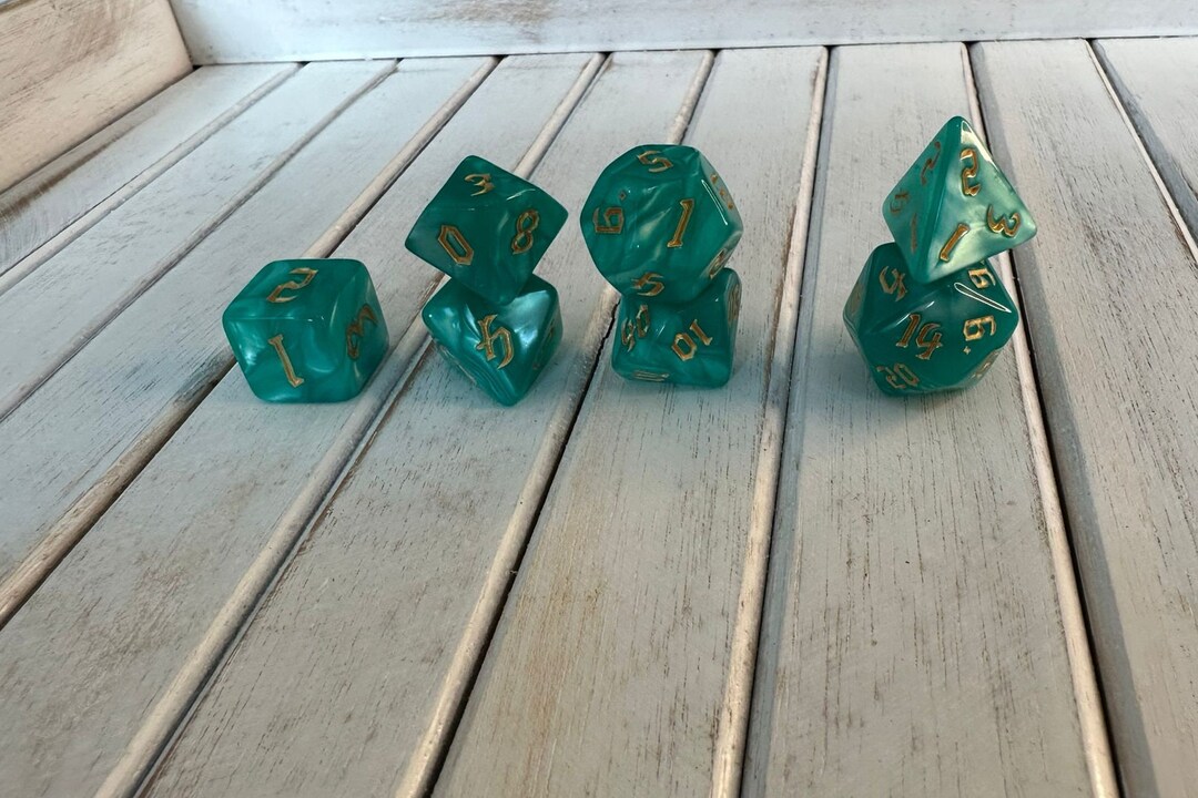Turquoise Mist Dnd Dice Set Dungeons and Dragons Turquoise - Etsy