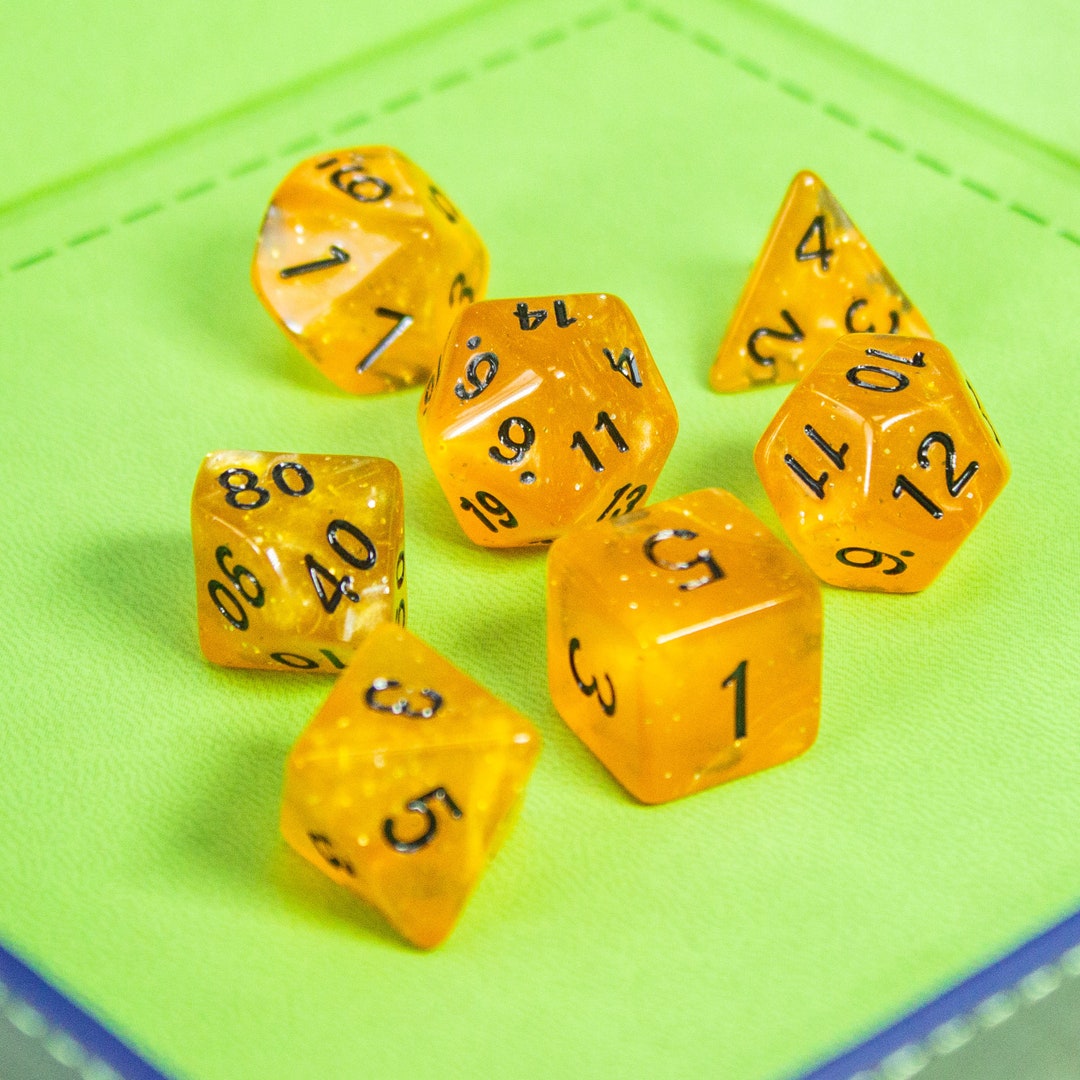 Honey Shimmer Dice With Black Numbers Dnd Dice, Roll With Sophistication With These Blue ...