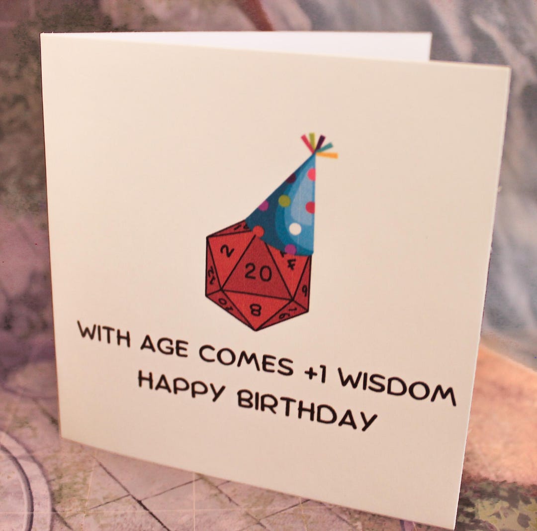 Birthday Card Level up +1 Wisom Inspired by Dnd | Dnd Inspired Pin - Etsy