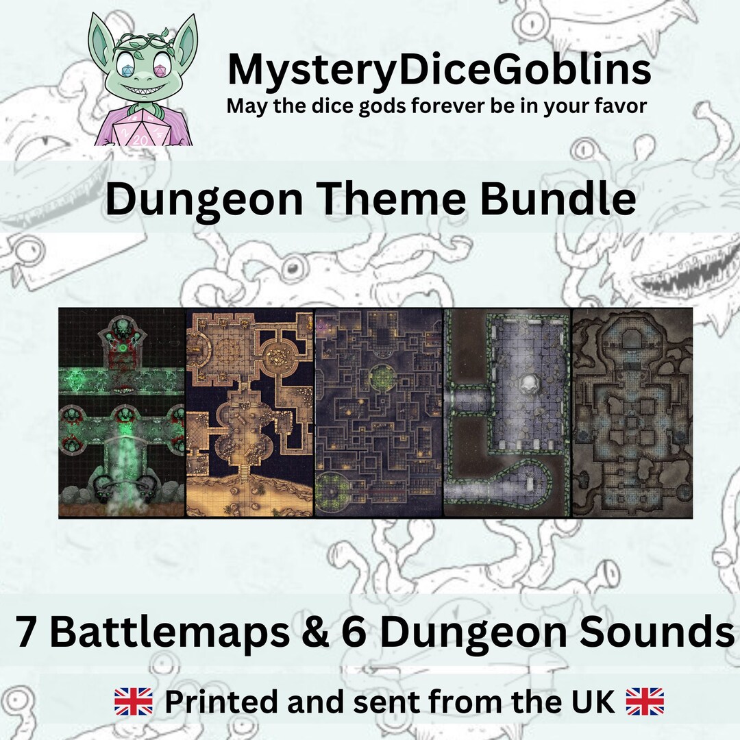 Dungeon Bundle: Battle Maps & Sounds Dnd Digital Map Dungeons and ...