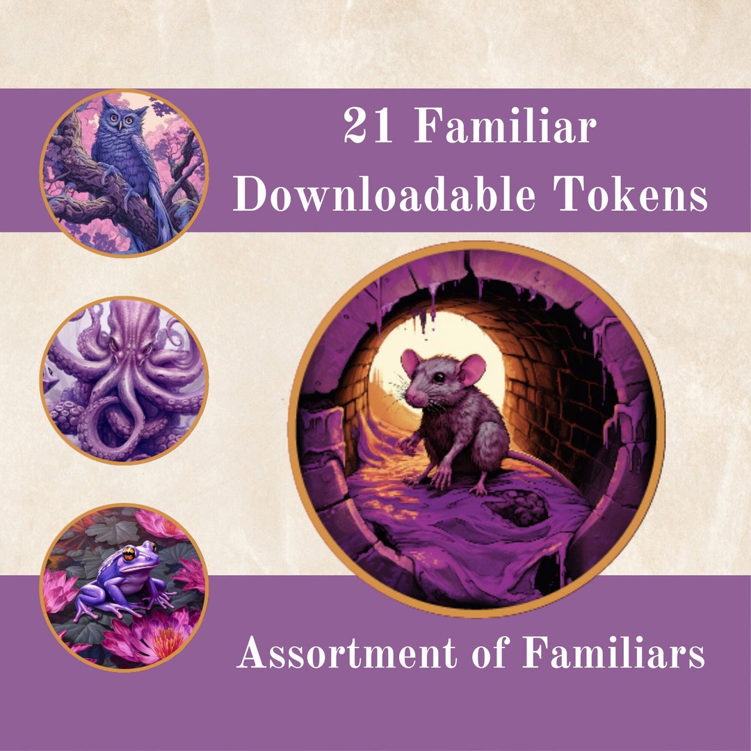 21 Dnd Familiar Tokens Downloadable Dungeons & Dragons - Etsy