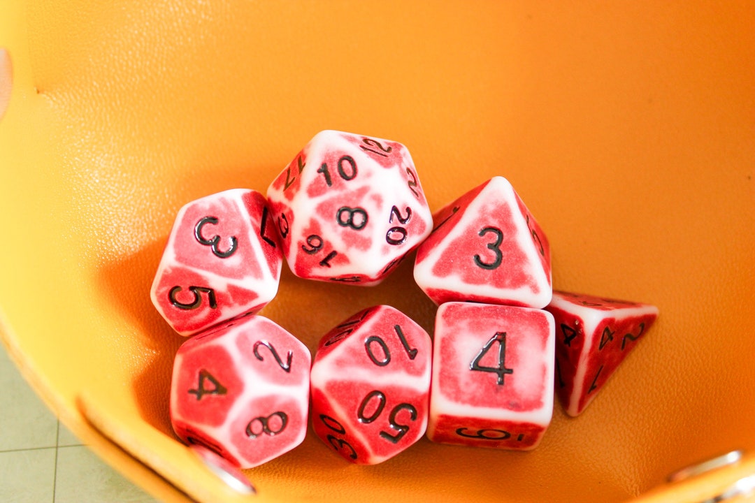 Archaic Red Dnd Dice Set Red With Black Numbers White - Etsy