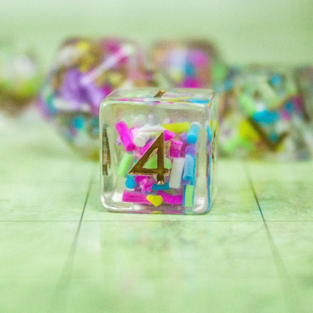 Funfetti Dnd Dice Set Dungeons and Dragons Transparent See Through Dice ...