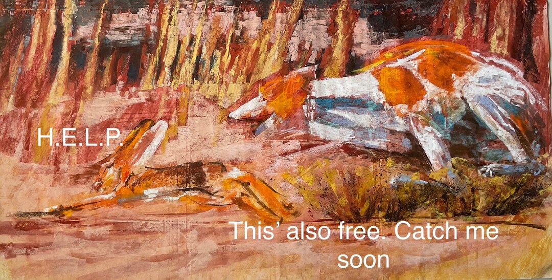 Chasing of Rabbit and Greyhound - Etsy