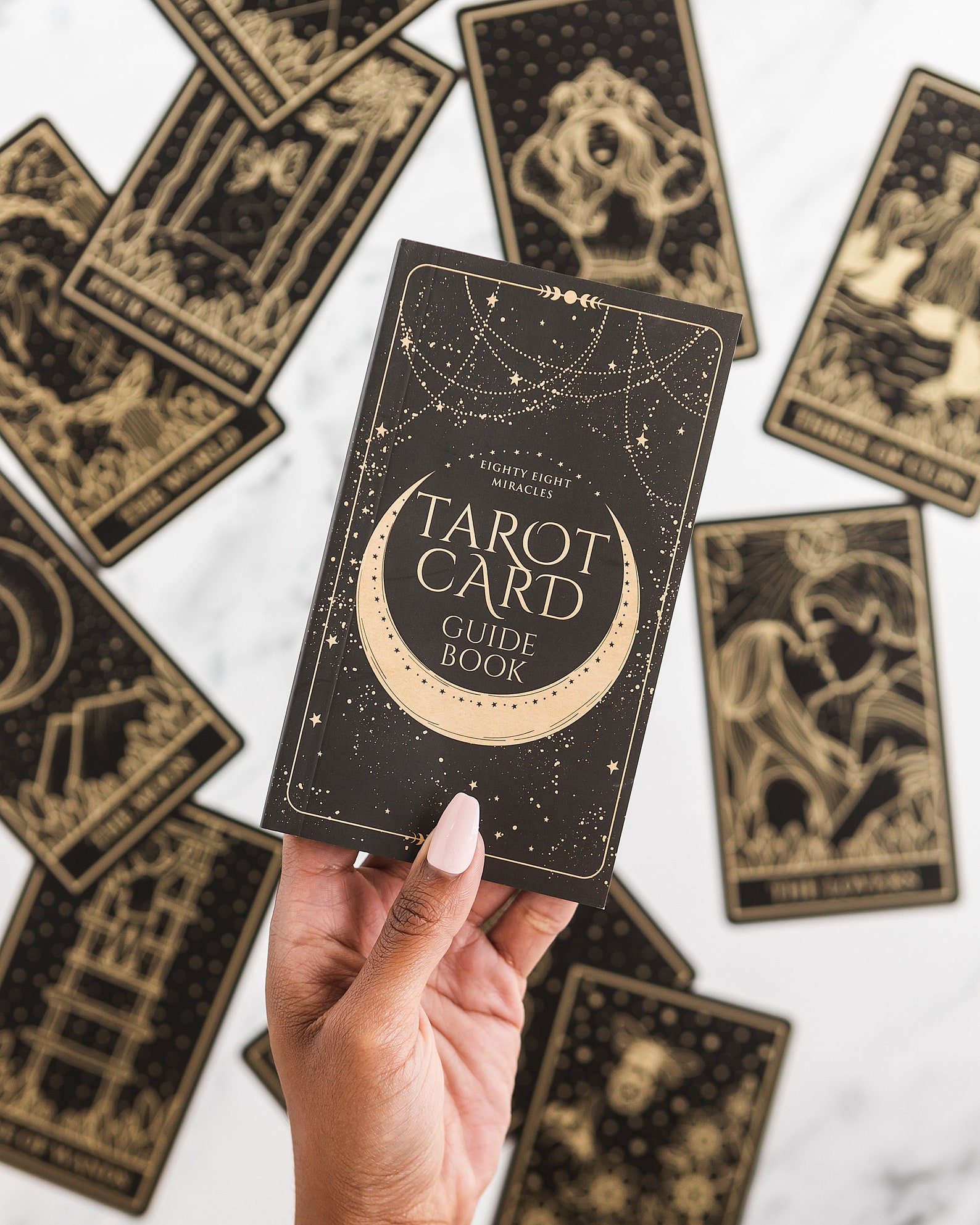 Gold Foil and Black Tarot Cards With Guide Book for Beginners - Etsy