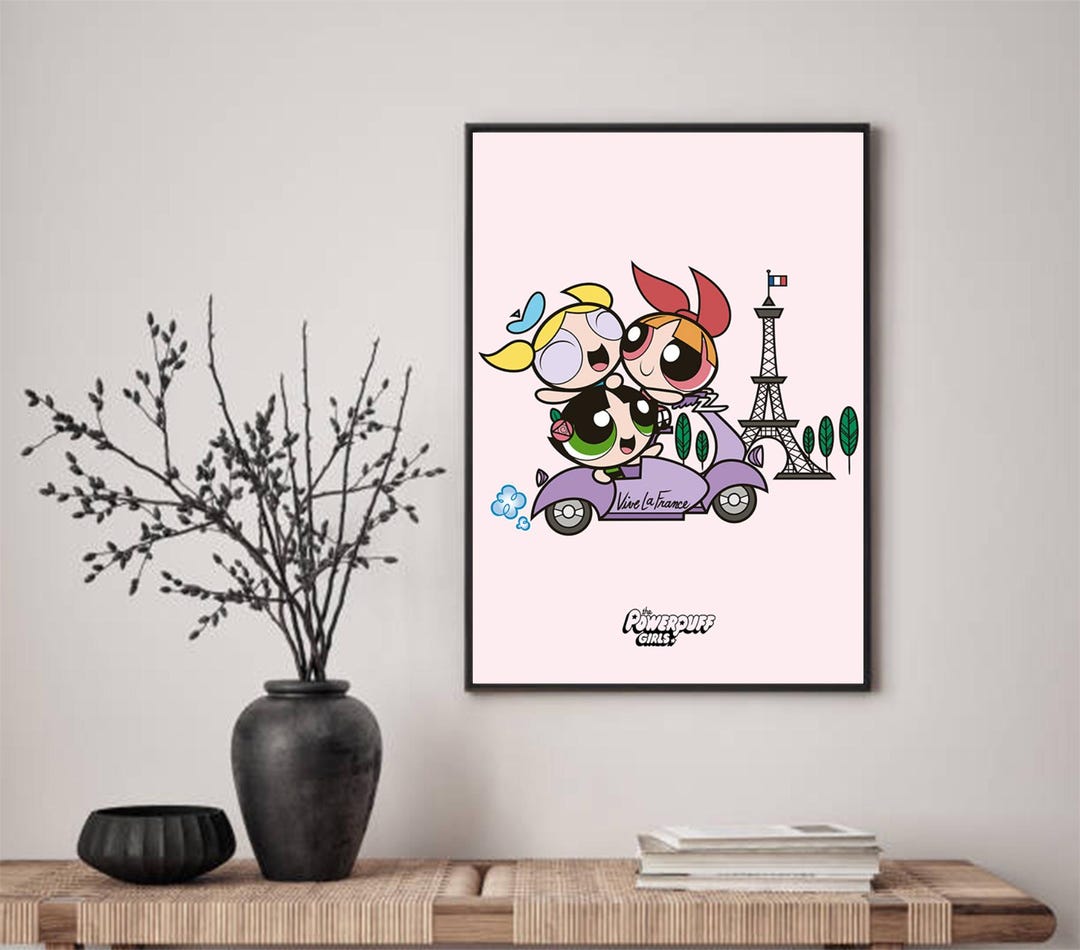 The Powerpuff Girls ™ In Paris Wanddekoration Poster - Etsy.de