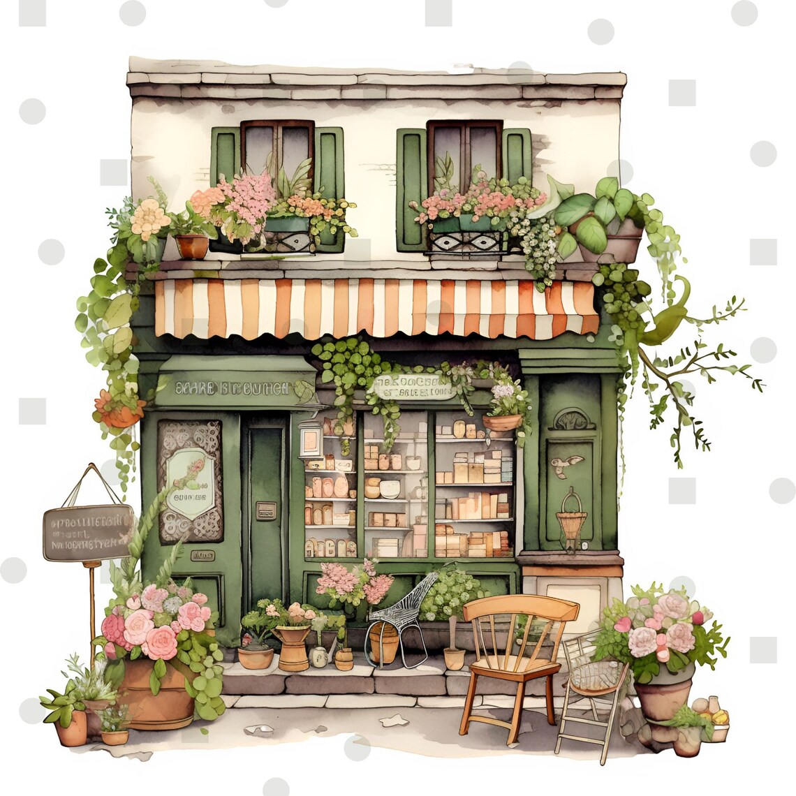 Flower Shop Shabby Chic Clipart, Flower Prints, Digital Paper, Instant ...