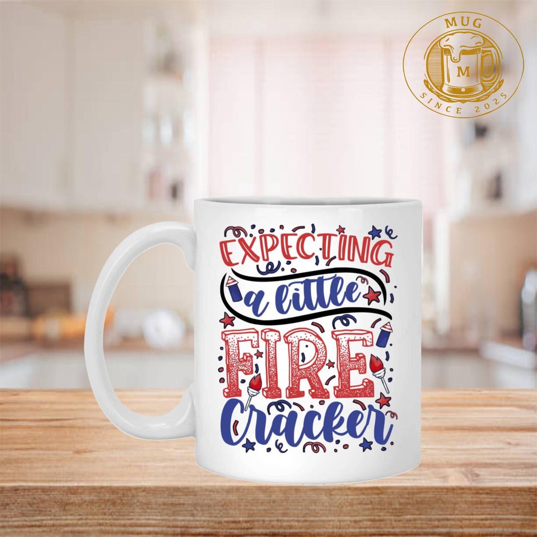 Expecting A Little Firecracker 4th of July Pregnancy Announcement Mug ...