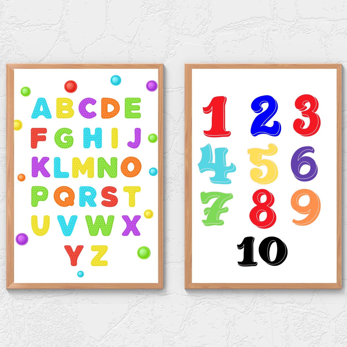 Rainbow Color Number, Colorful Alphabet, Numbers Counting,nursery Shelf ...