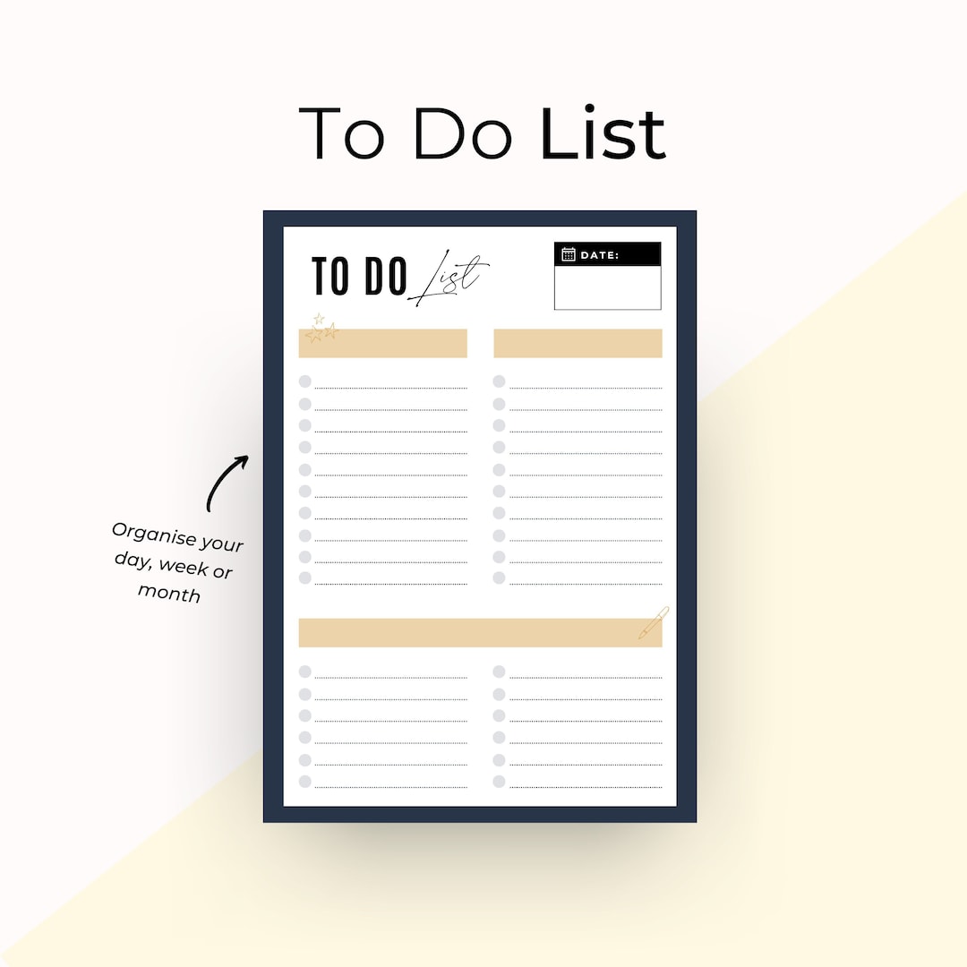 To Do Checklist, INSTANT DOWNLOAD, Printable to Do List, Task Tracker ...