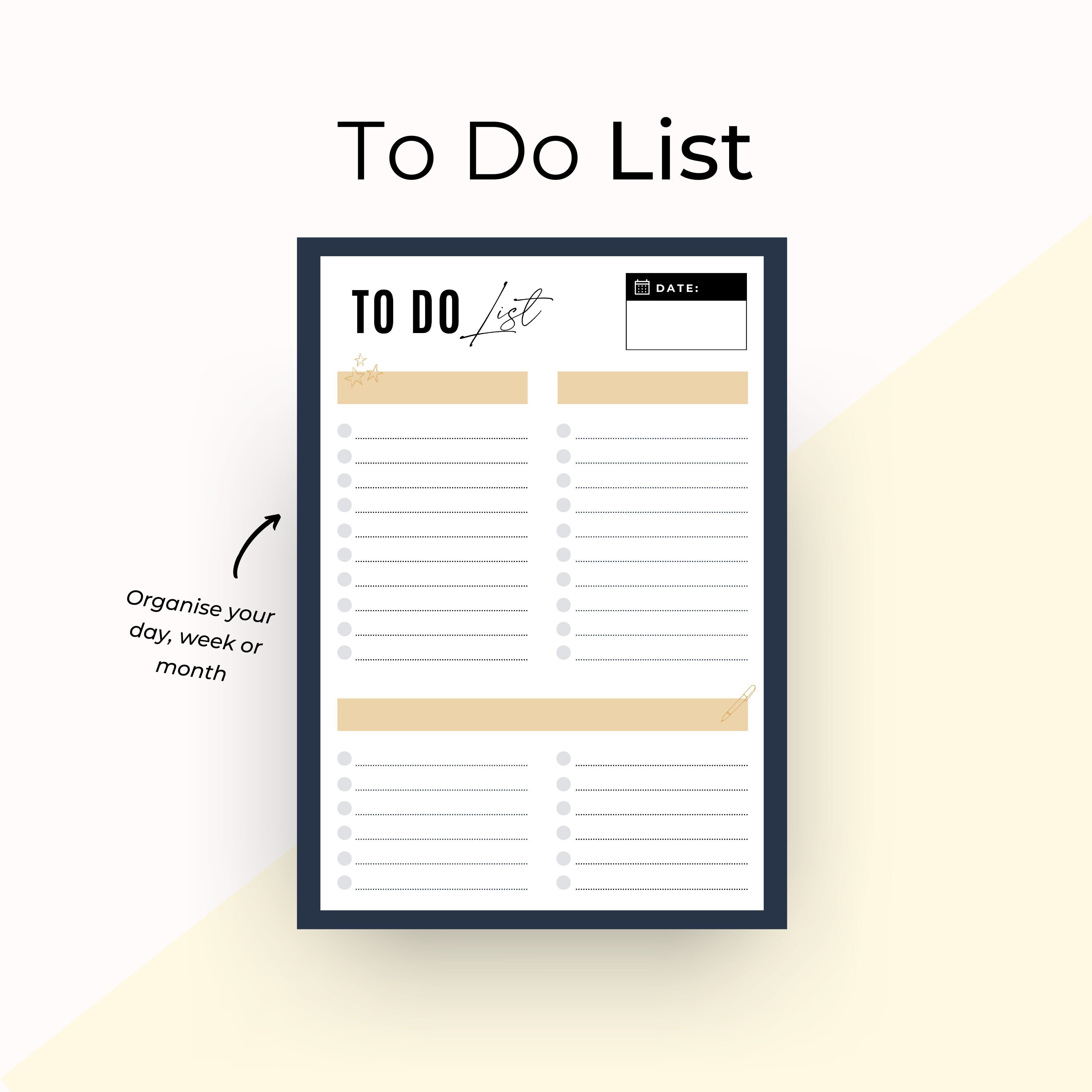 To Do Checklist, INSTANT DOWNLOAD, Printable to Do List, Task Tracker ...