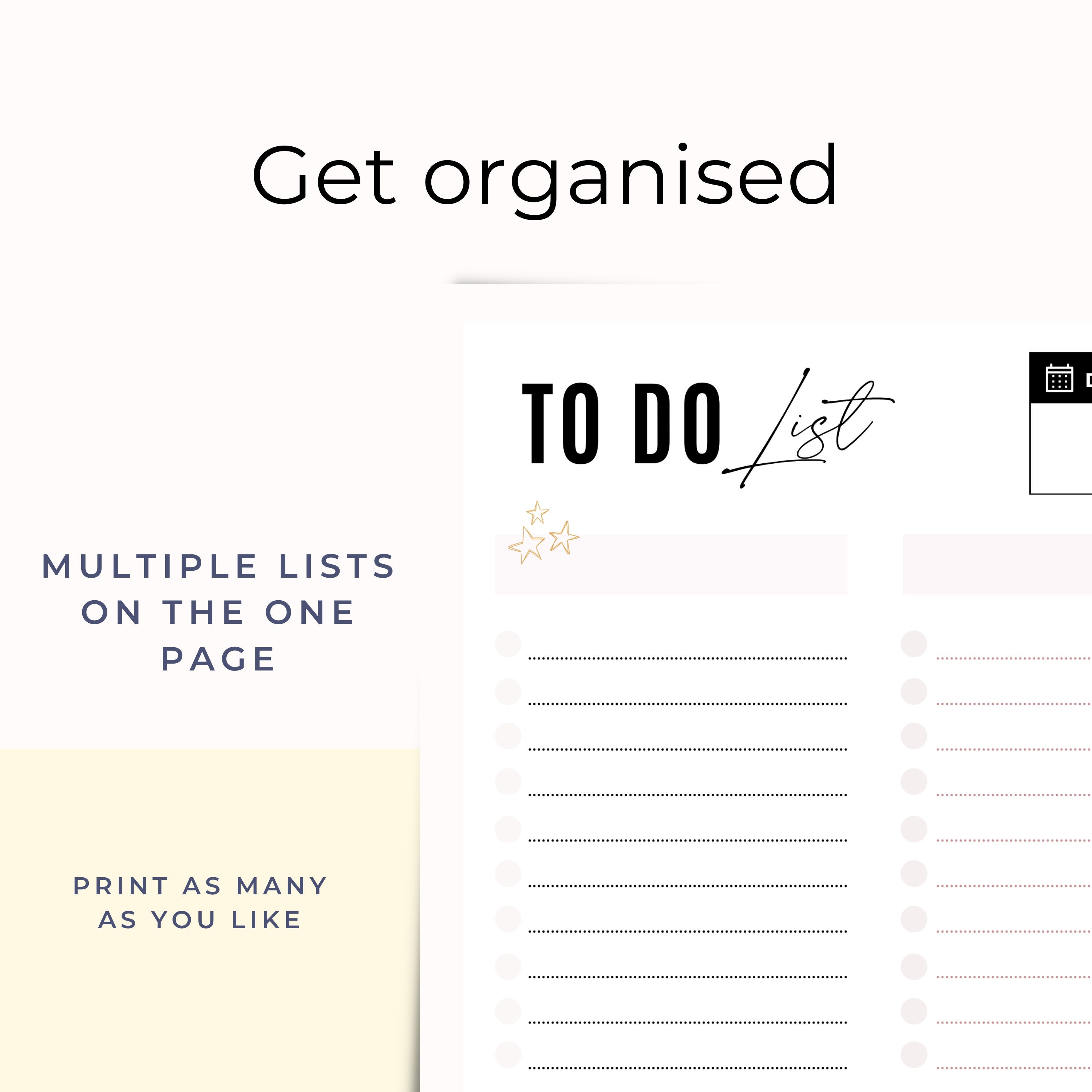 To Do Checklist INSTANT DOWNLOAD Printable to Do List Task - Etsy