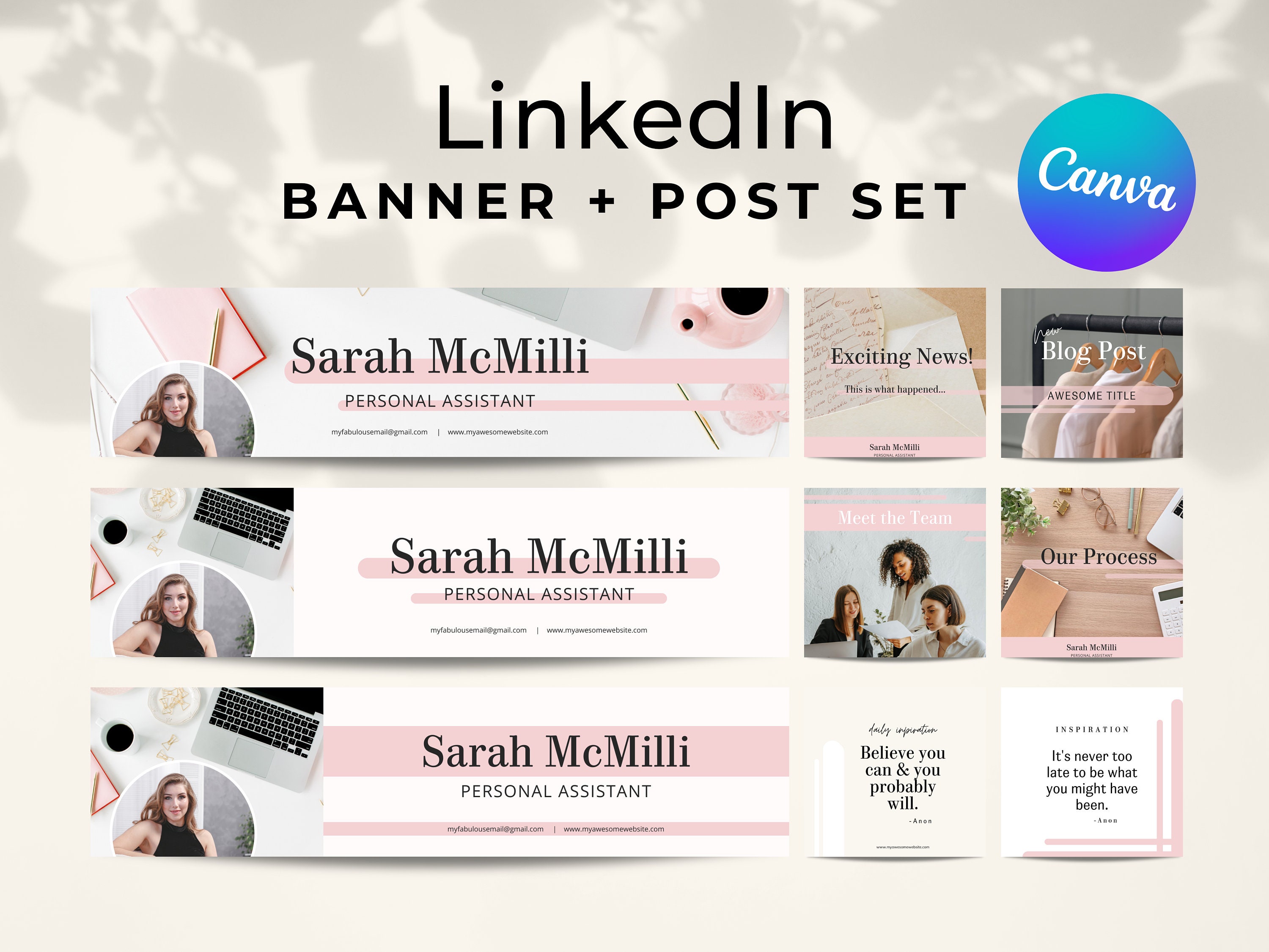 Linkedin Banner and Post Templates INSTANT DOWNLOAD Social - Etsy