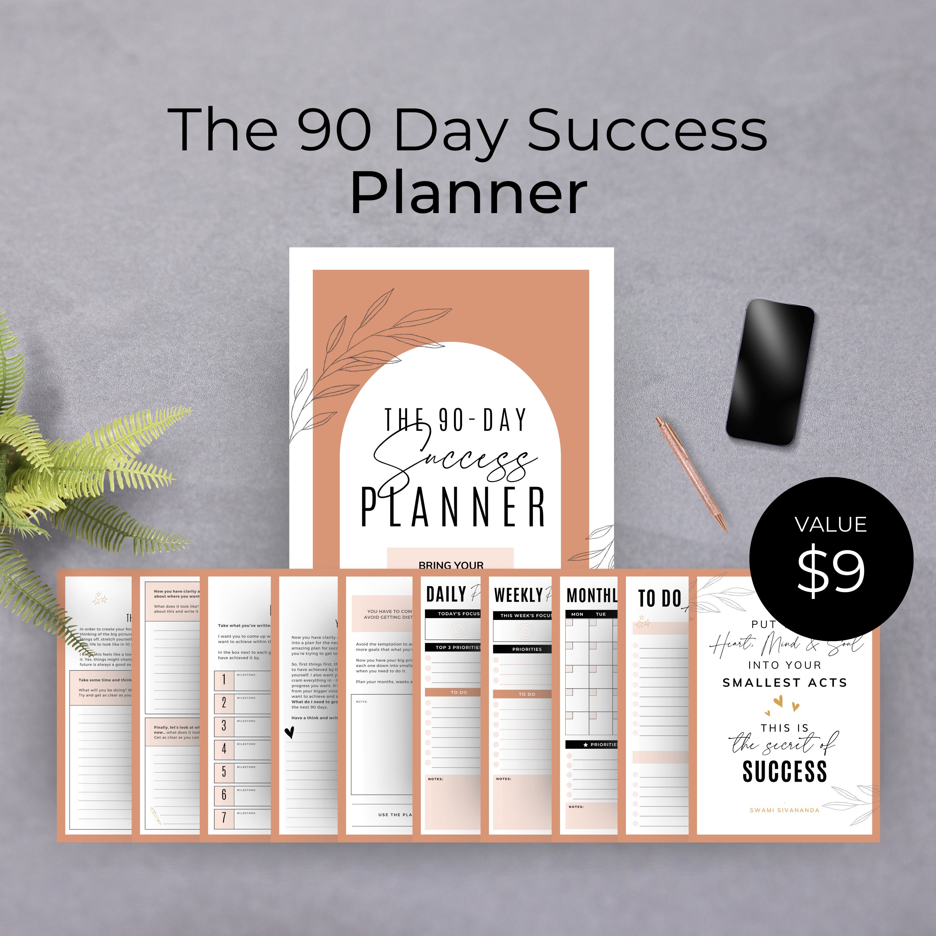 Terracotta Printable Planner Bundle Undated INSTANT DOWNLOAD - Etsy