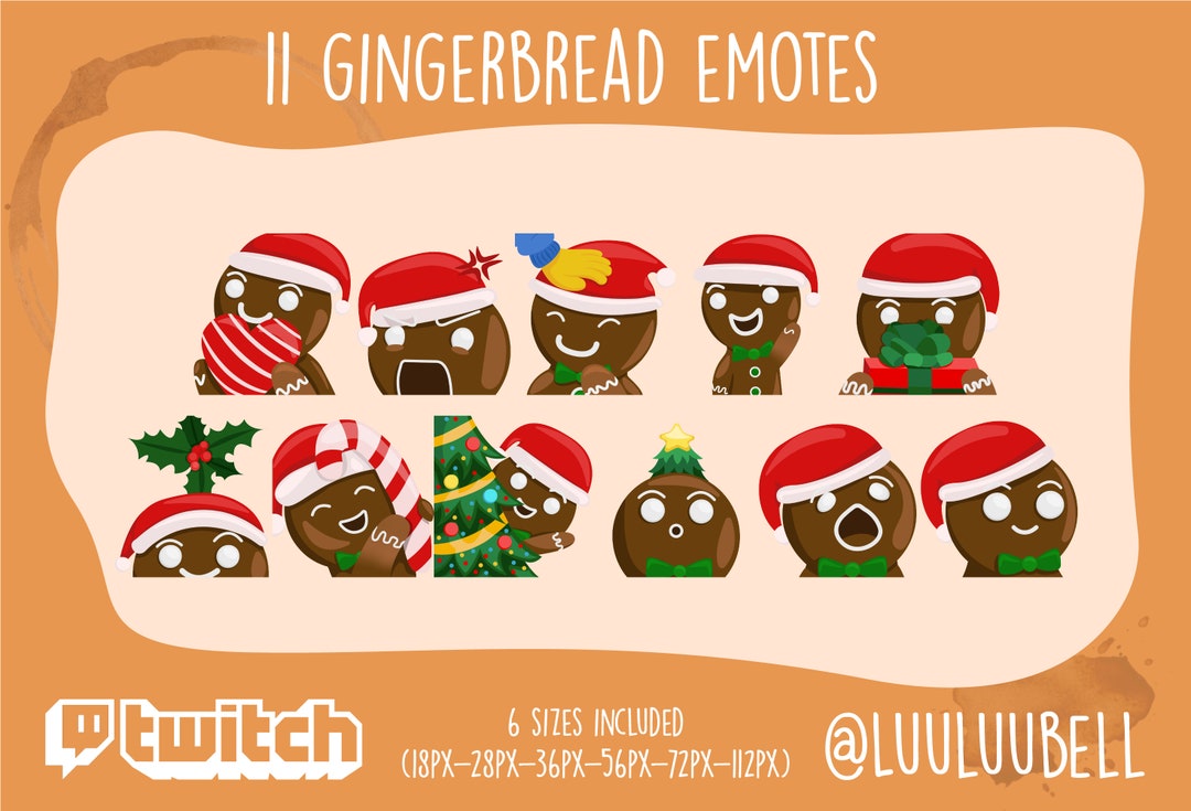 Gingerbread Twitch Emote/sub/bit Badge - Etsy