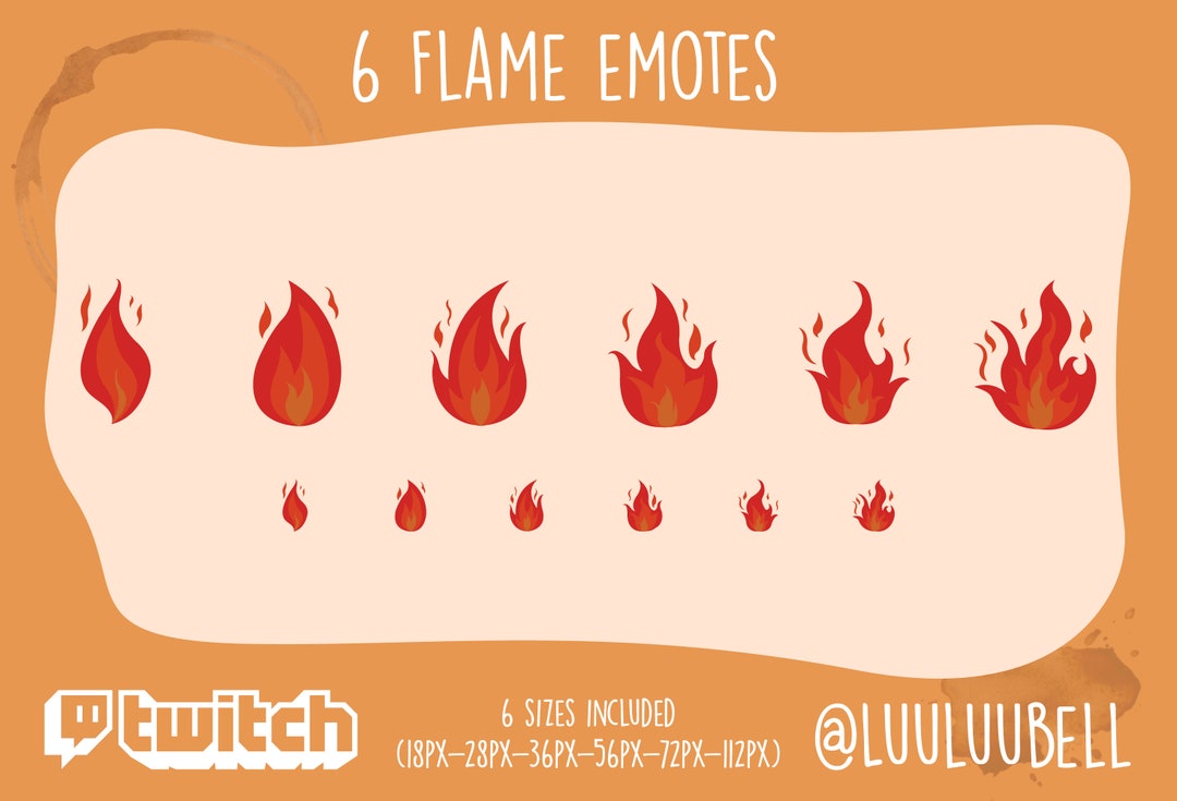Flame Twitch Emote/sub/bit Badges - Etsy