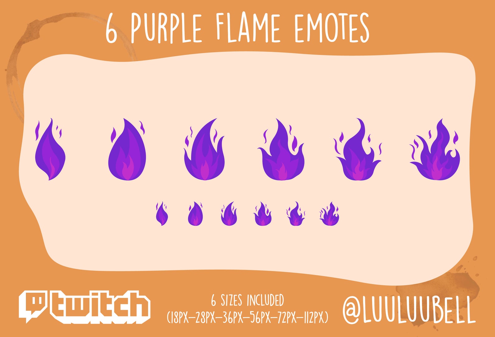 Purple Flame Twitch Emote/sub/bit Badges - Etsy