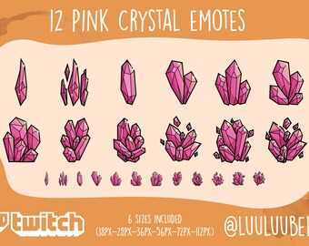 5x Cute Pink Crystal Geode Sub / Bit / Channel Point Badge for ...