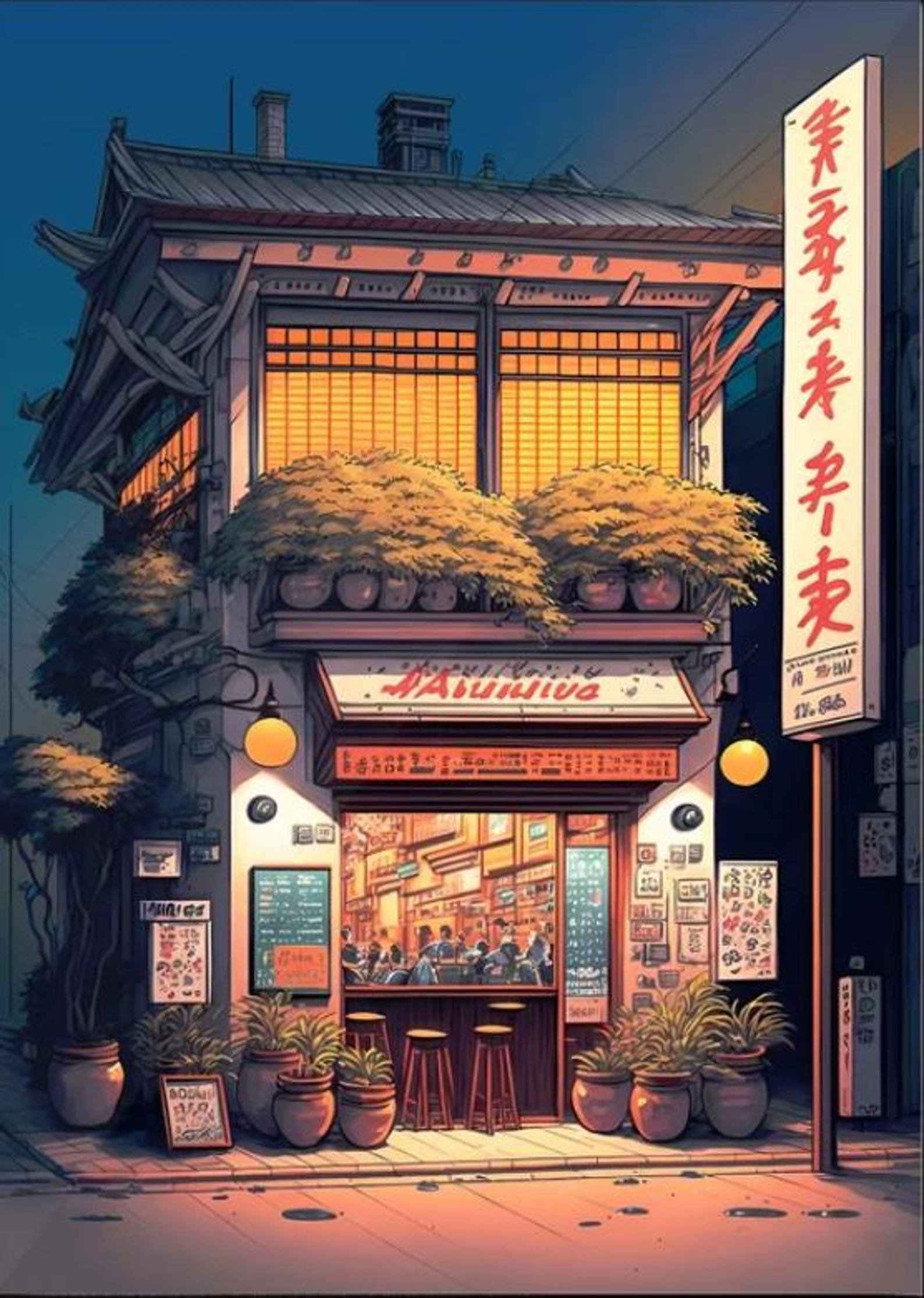 Evening at the Ramen Shop Poster - Etsy