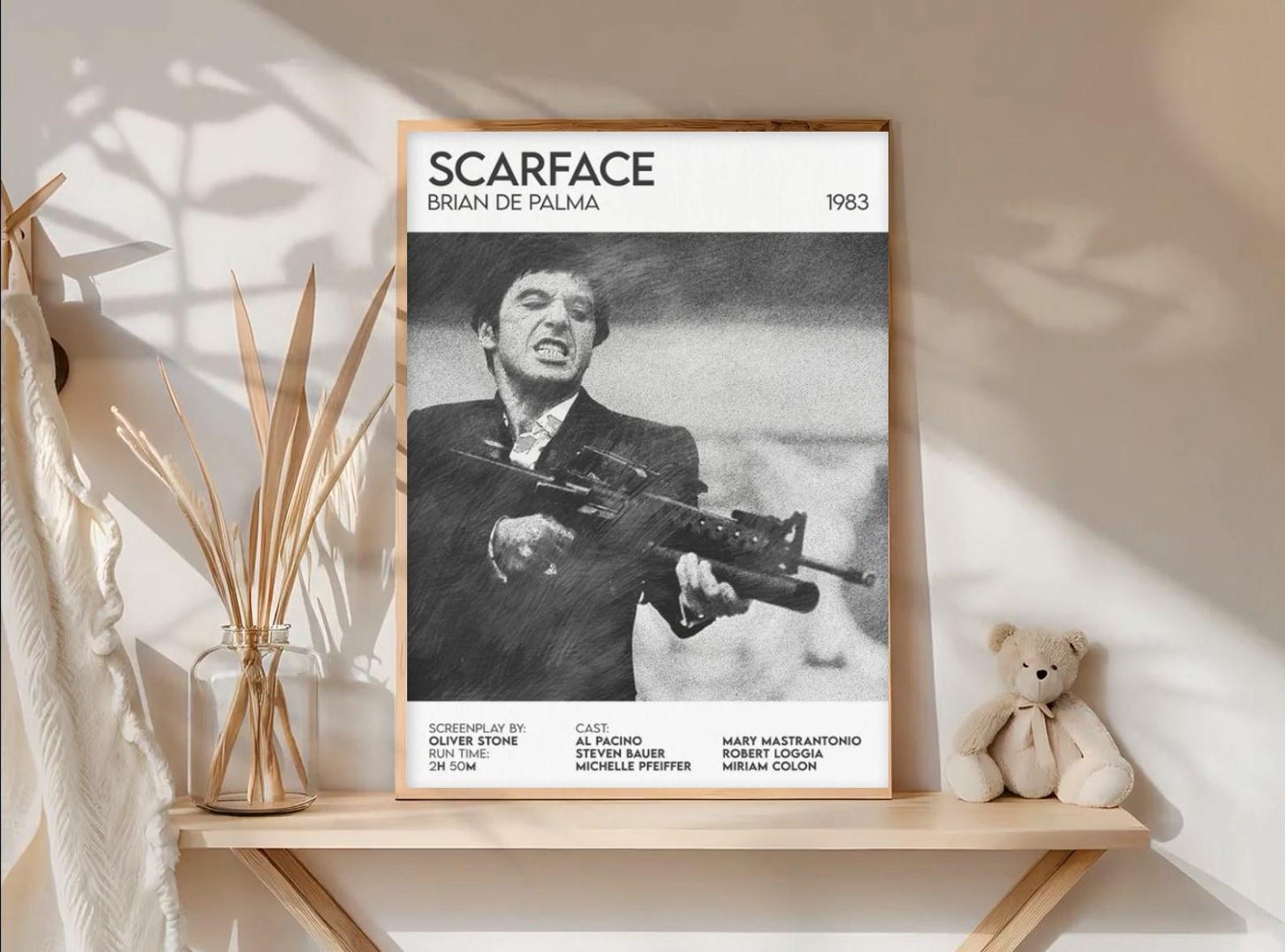 Scarface Inspired Movie Poster Cinema Film Art Print Pencil Sketch ...