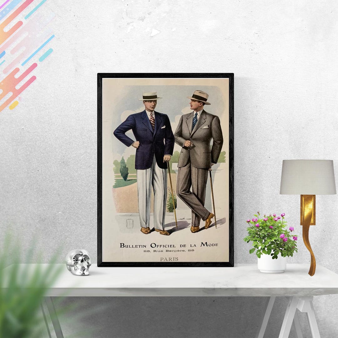 Parisian Men's Fashion Poster – Poster Museum Poster - Etsy